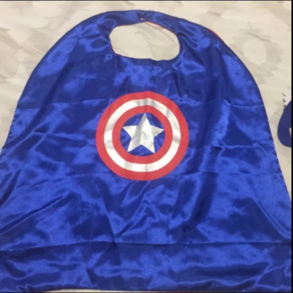 Marvel | Costumes | Marvel Avengers Captain America Silk Blue Red Cape ...